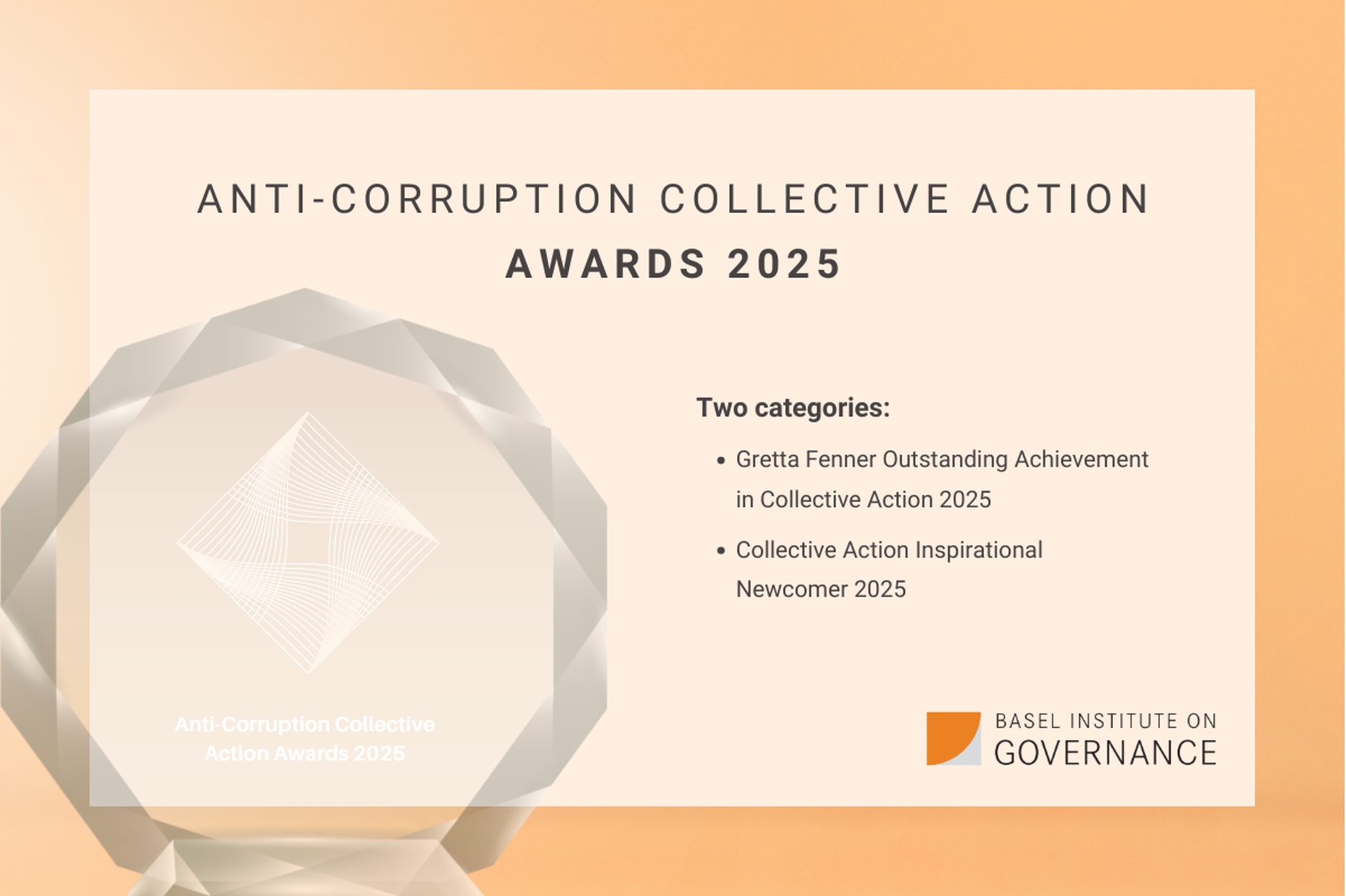 Announcing the winners of the 2025 Anti-Corruption Collective Action Awards | Basel Institute on ...